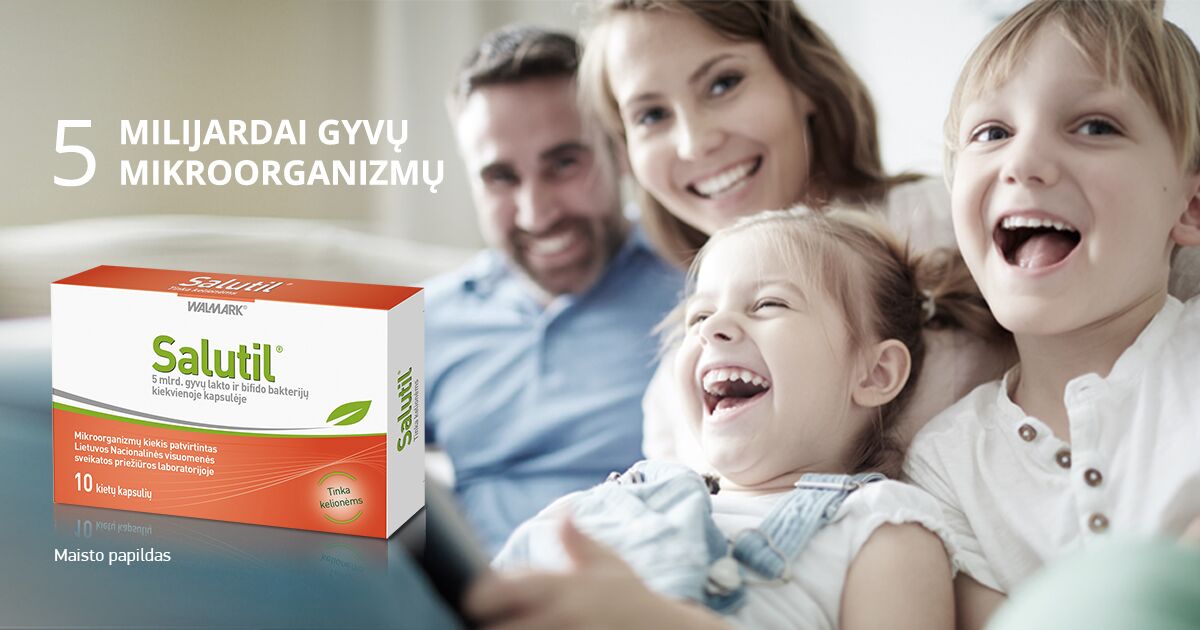 SALUTIL® - Produktu līnija, kas satur probiotikas un elektrolītus.